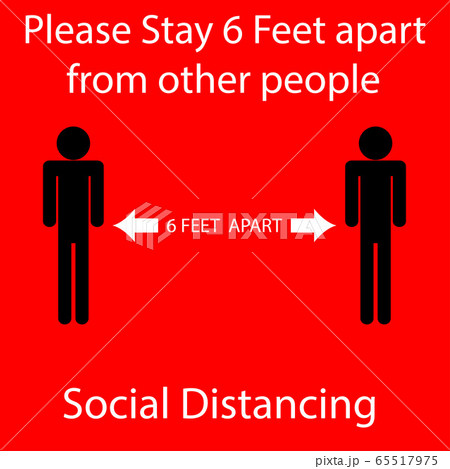 Icon people concept Social Distancing stay 6 feetのイラスト素材 [65517975] - PIXTA