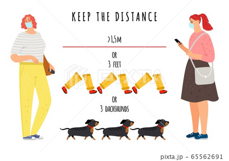 Info banner keep the distanceのイラスト素材 [65562691] - PIXTA