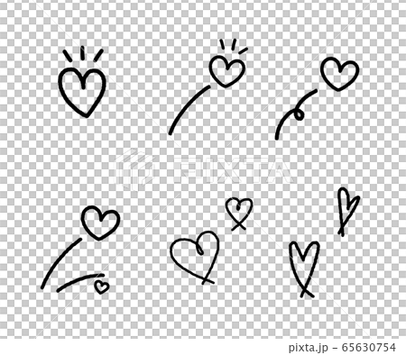 Set of heart material / cute / handwriting - Stock Illustration ...