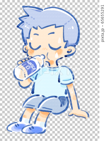 Boy rehydrating - Stock Illustration [65655291] - PIXTA
