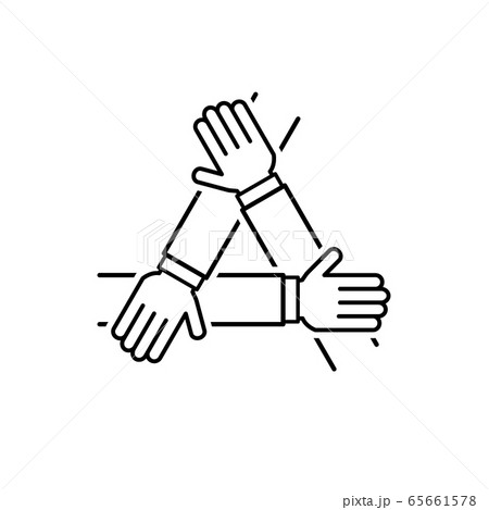 Three hands support outline icon vector...のイラスト素材 [65661578] - PIXTA
