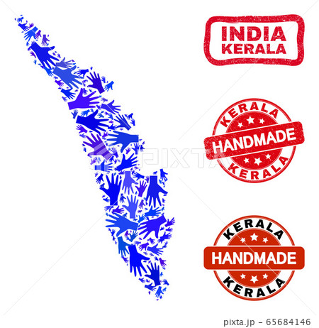 Hand Composition of Kerala State Map and...のイラスト素材 [65684146] - PIXTA