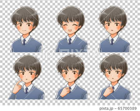 Student's facial expression illustration set 2 - Stock Illustration ...