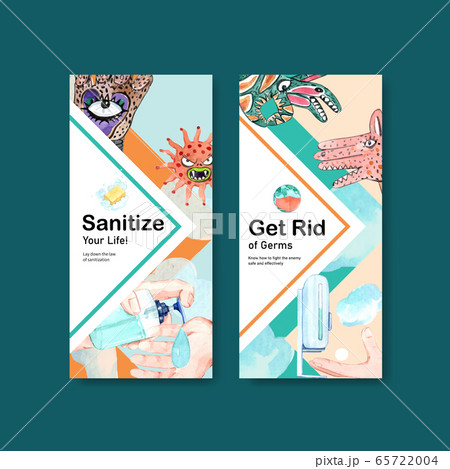 Hand sanitizer flyer template design with protectのイラスト素材 [65722004] - PIXTA