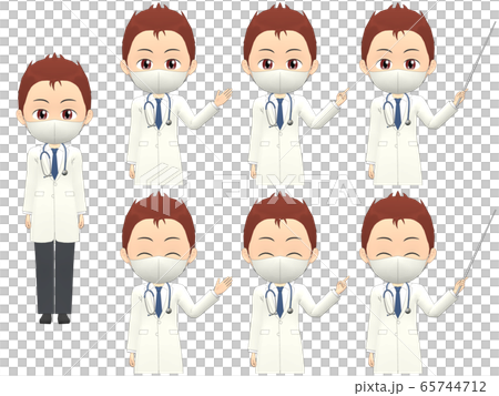 [Description A] Male doctor short front view - Stock Illustration ...