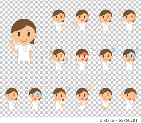 Nurse nurse facial expression gesture emotion set - Stock Illustration ...