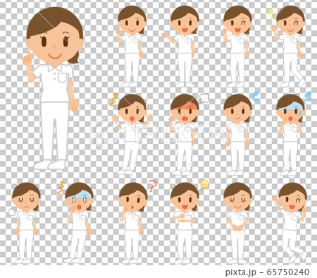 Nurse nurse facial expression gesture emotion set - Stock Illustration ...