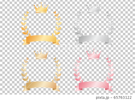 Ranking leaves, crown and ribbon set - Stock Illustration [65763122 ...