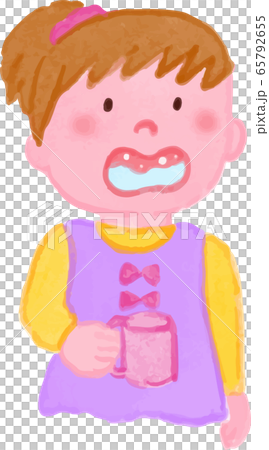 Girl gargling watercolor - Stock Illustration [65792655] - PIXTA