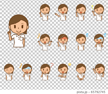 Nurse nurse facial expression gesture emotion set - Stock Illustration ...
