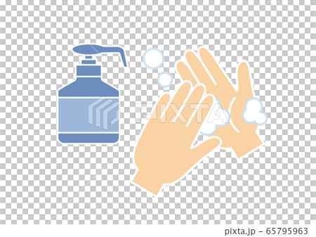 Help with hand disinfection-Prevent... - Stock Illustration [65795963 ...