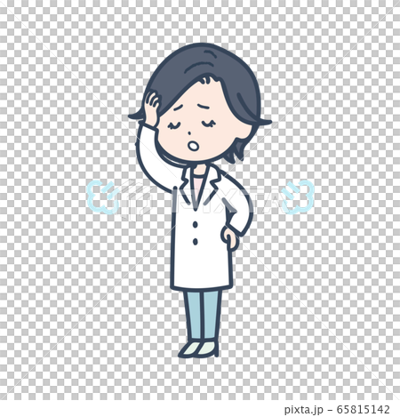 Female doctor sighing pose illustration - Stock Illustration [65815142 ...