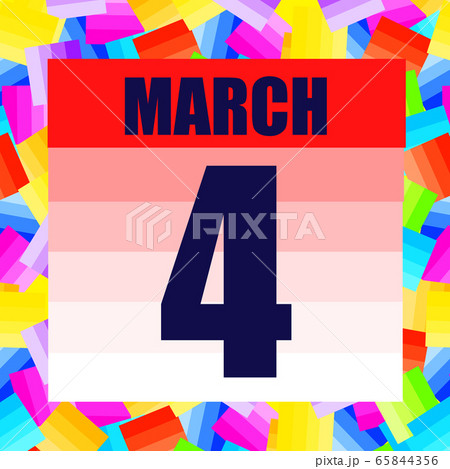 March 4 icon. For planning important day....のイラスト素材 [65844356] - PIXTA