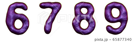 Set of numbers 6, 7, 8, 9 made of realistic 3d...のイラスト素材 [65877340] - PIXTA