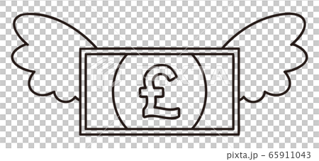 Flying pound banknotes - Stock Illustration [65911043] - PIXTA