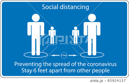 Icon people concept Social Distancing stay 6 feetのイラスト素材 [65924137] - PIXTA