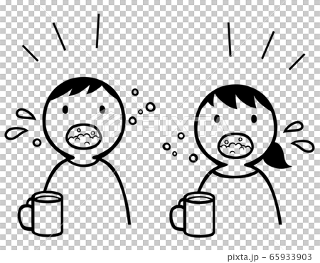 Gargling person line drawing - Stock Illustration [65933903] - PIXTA