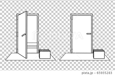 Placement and opening / closing of doors Line... - Stock Illustration ...