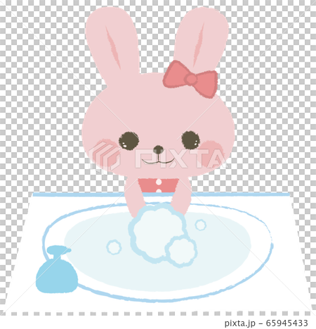 Rabbit washing his hands - Stock Illustration [65945433] - PIXTA