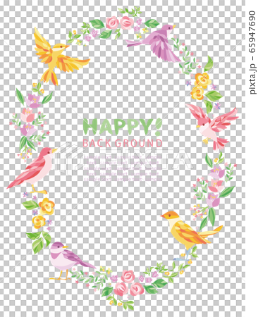 Flower Bird Frame - Stock Illustration [65947690] - PIXTA