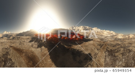 River estuary 360 panorama 3d renderingのイラスト素材 [65949354] - PIXTA