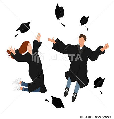 Graduation Jumping Silhouette