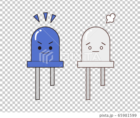 Blue LED mascot character lighting and failure - Stock Illustration ...