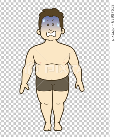 Illustration of a pale human body, front obesity - Stock Illustration ...