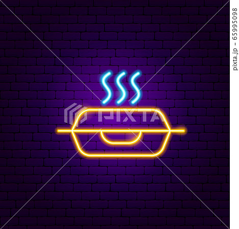 Hot Lunch Package Neon Signのイラスト素材 [65995098] - PIXTA