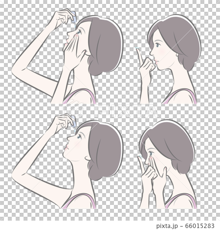 Illustration of a woman taking care of the eyes - Stock Illustration ...