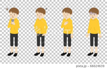 Illustration set of 4 poses for male characters - Stock Illustration ...