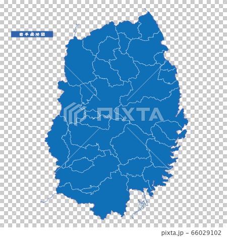 Iwate Prefecture Map Simple Blue City - Stock Illustration [66029102 ...