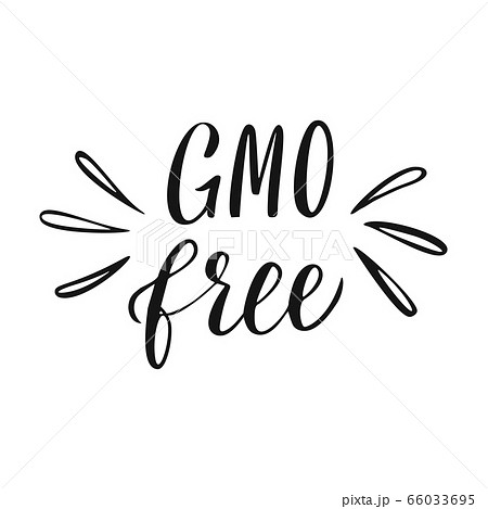 Gmo Free Lettering. Healthy food hand drawn sign.のイラスト素材 [66033695] - PIXTA
