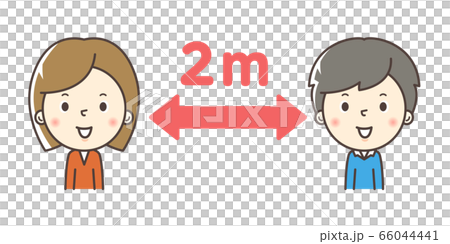 People: Men Women Social Distance 2m Distance... - Stock Illustration ...