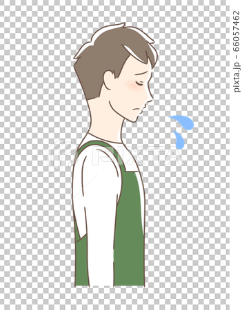 Side profile of a sad man - Stock Illustration [66057462] - PIXTA