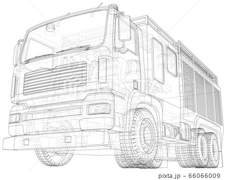3d fire truck coloring pages