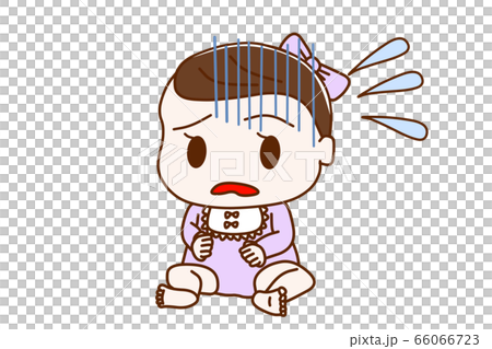 Baby girl sitting in a panic - Stock Illustration [66066723] - PIXTA
