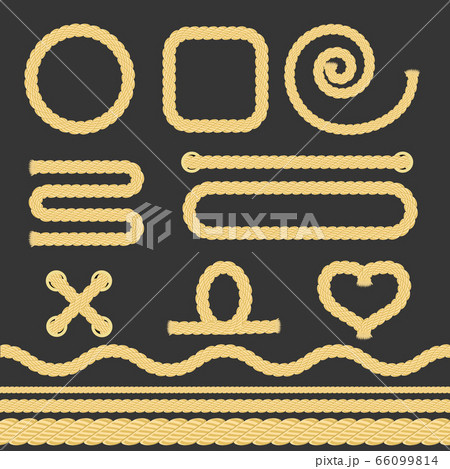 Brown Nautical Rope Set on a Dark Background....のイラスト素材 [66099814] - PIXTA