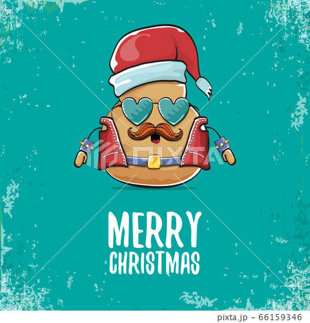 vector rock star santa potato funny cartoon...のイラスト素材 [66159346] - PIXTA