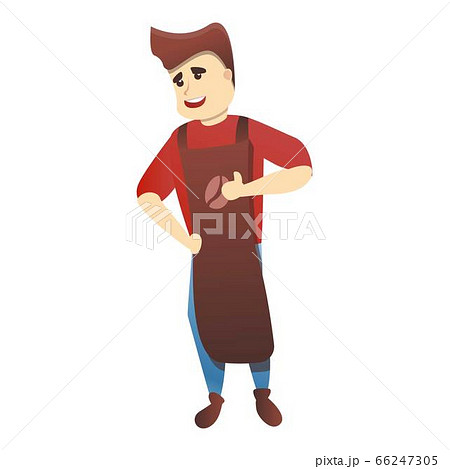 Barista coffee man icon, cartoon styleのイラスト素材 [66247305] - PIXTA