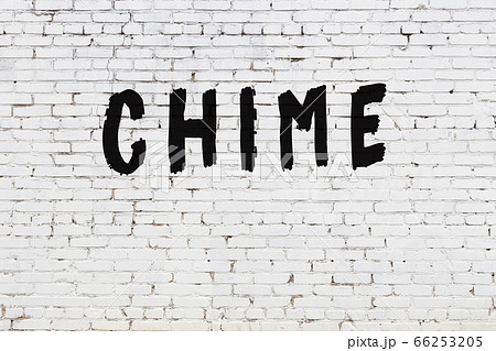 Word chime painted on white brick wallのイラスト素材 [66253205] - PIXTA