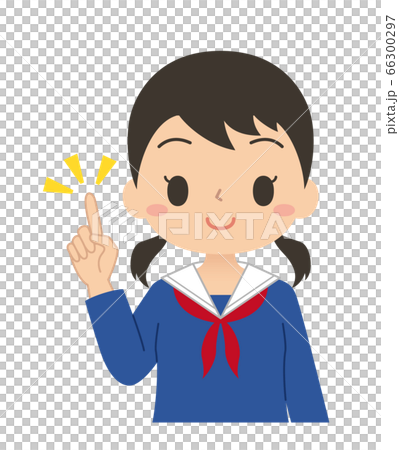 Female student, pointing, pose - Stock Illustration [66300297] - PIXTA