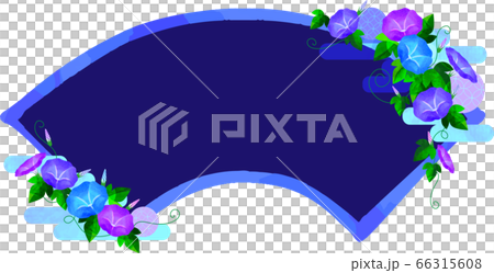 Japanese-Asagao-morning glory-Frame-Asagao-Fan... - Stock Illustration ...