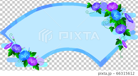 Japanese-Asagao-morning glory-Frame-Asagao-Fan... - Stock Illustration ...