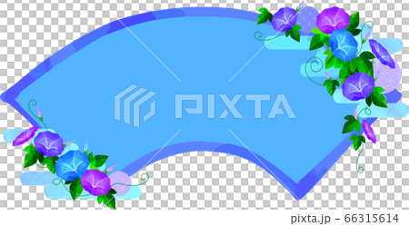 Japanese-Asagao-morning glory-Frame-Asagao-Fan... - Stock Illustration ...