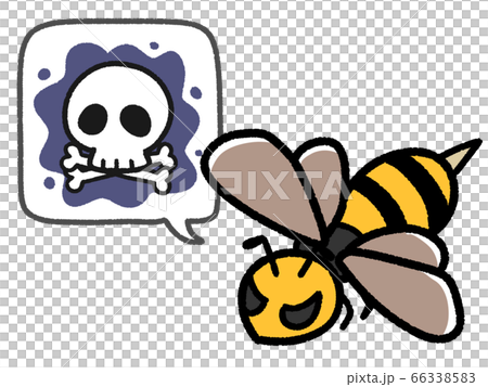 Dangerous wasp and speech bubble skull mark - Stock Illustration ...