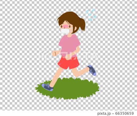 Young female runner suffering from heat stroke... - Stock Illustration ...