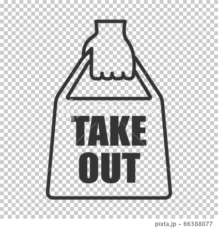 Icon illustration of take out bag - Stock Illustration [66388077] - PIXTA