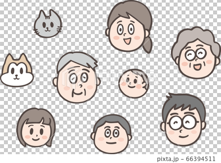 Family _ Face _ Three generations _ Family, face - Stock Illustration ...