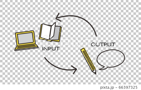 Input and output cycle image, handwritten style... - Stock Illustration ...